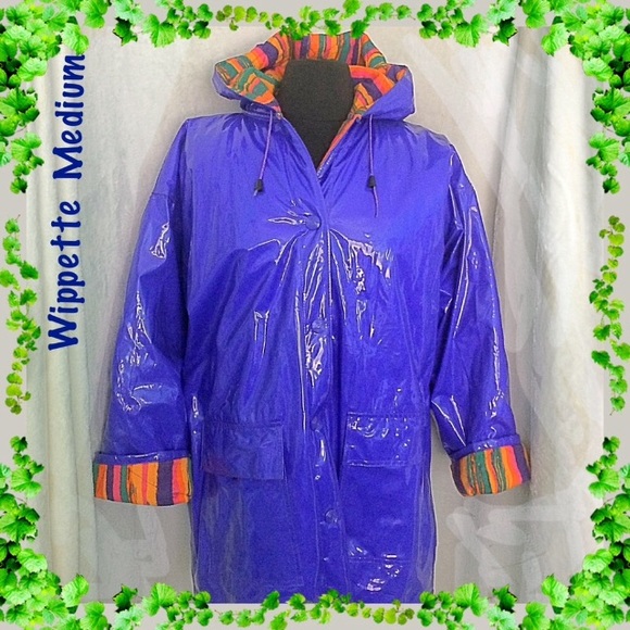 Wippette | Jackets & Coats | Wippette Purple Raincoat Striped Lining ...